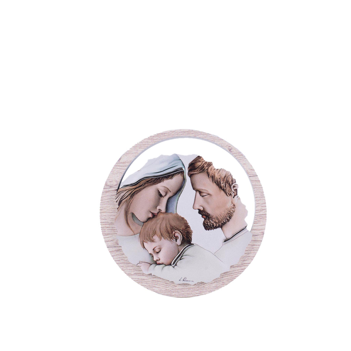 Quadro tondo in legno della Sacra Famiglia – Galleria Mariana