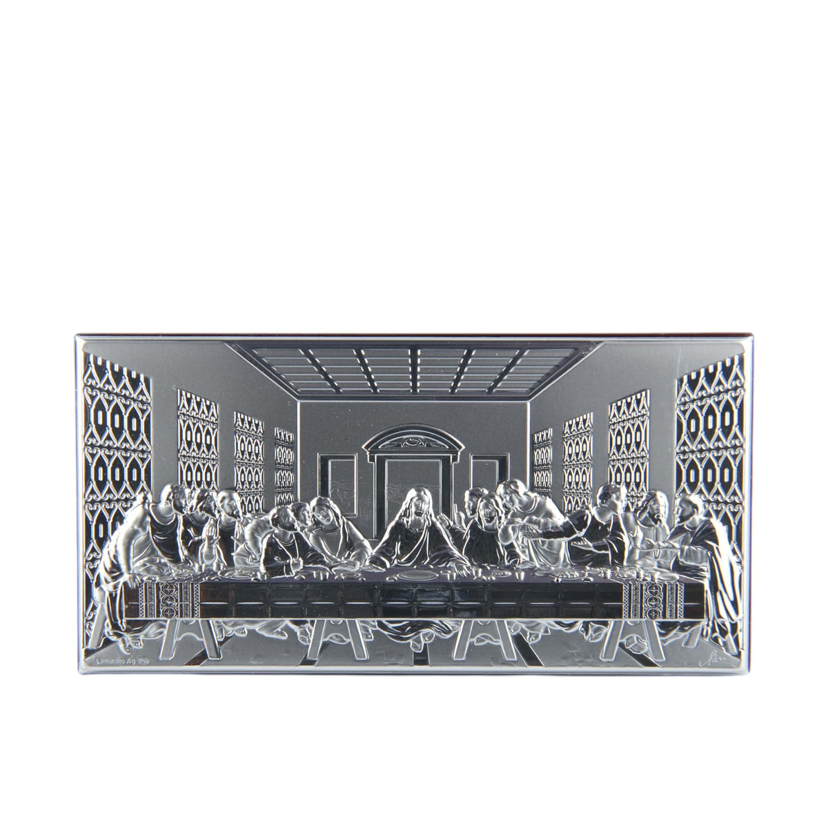 SILVER RELIEF OF THE LAST SUPPER ON WOOD – Galleria Mariana